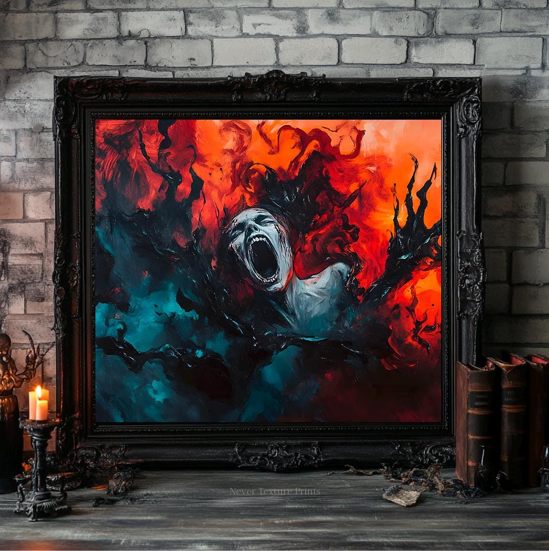 Screaming Void - Abstract Horror Digital Art Print, Surreal Nightmare ...