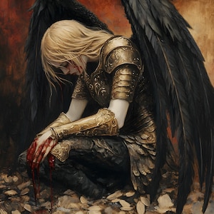 Fallen Angels Art Print Set Dark Fantasy Digital Wall Art Pack - Etsy