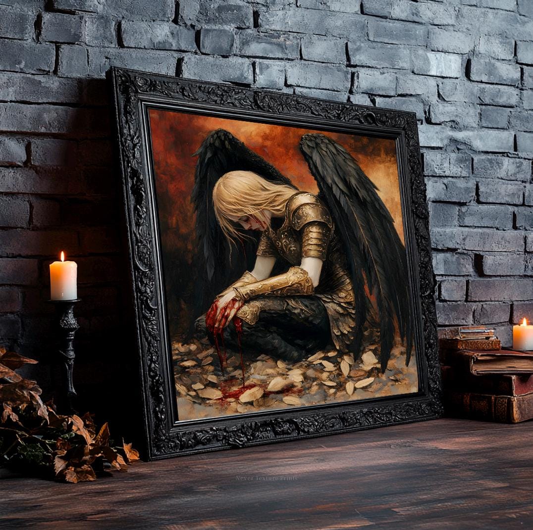 Fallen Angels Art Print Set - Dark Fantasy Digital Wall Art Pack - Etsy