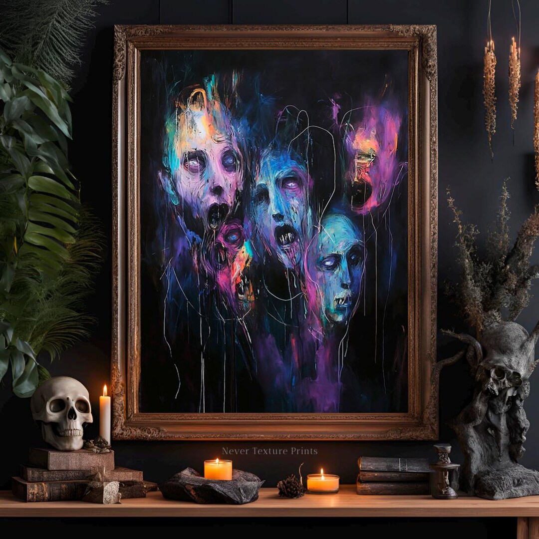 Haunted Visions Surreal Horror Faces Art Print - Etsy