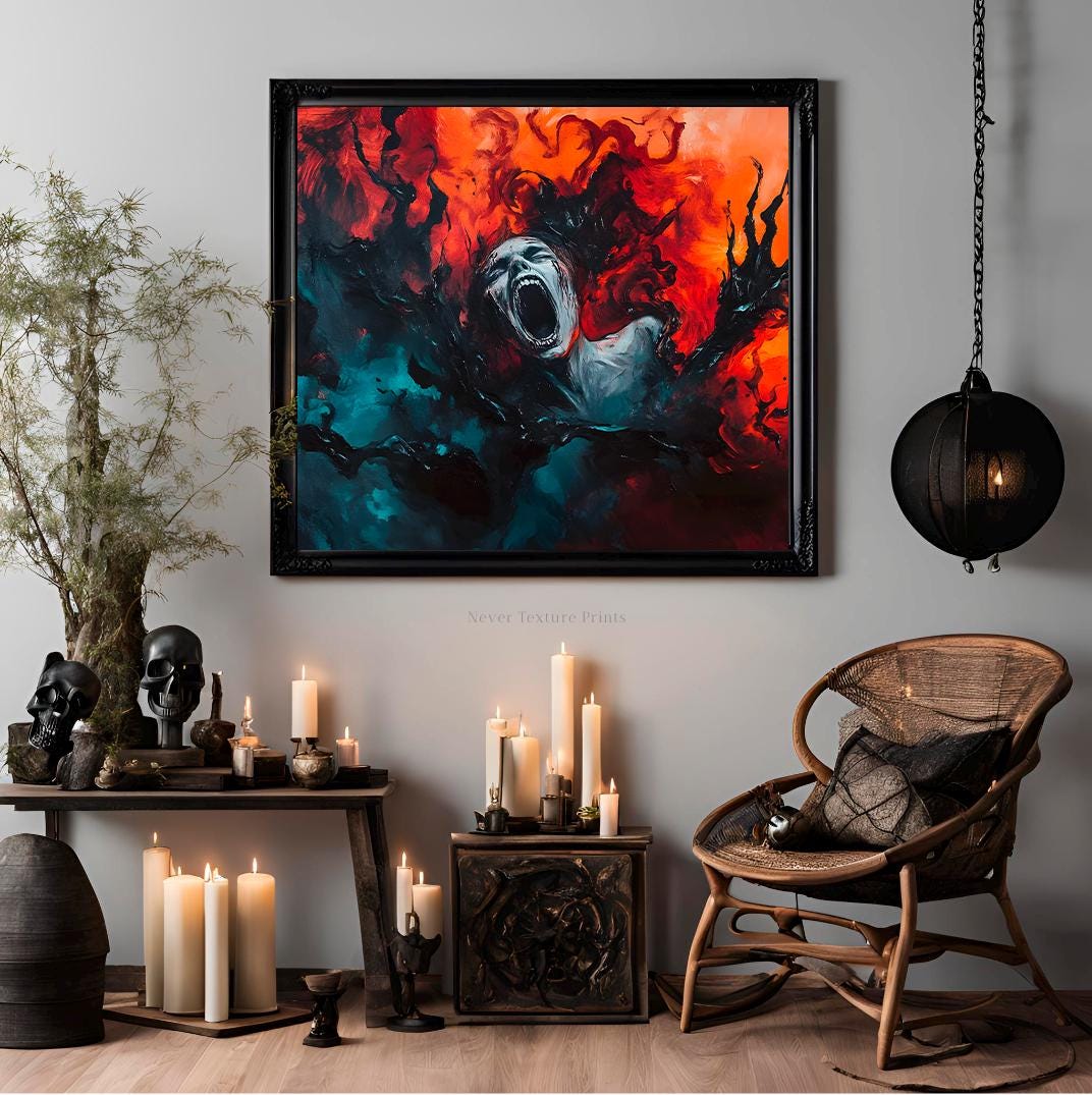 Screaming Void - Abstract Horror Digital Art Print, Surreal Nightmare ...