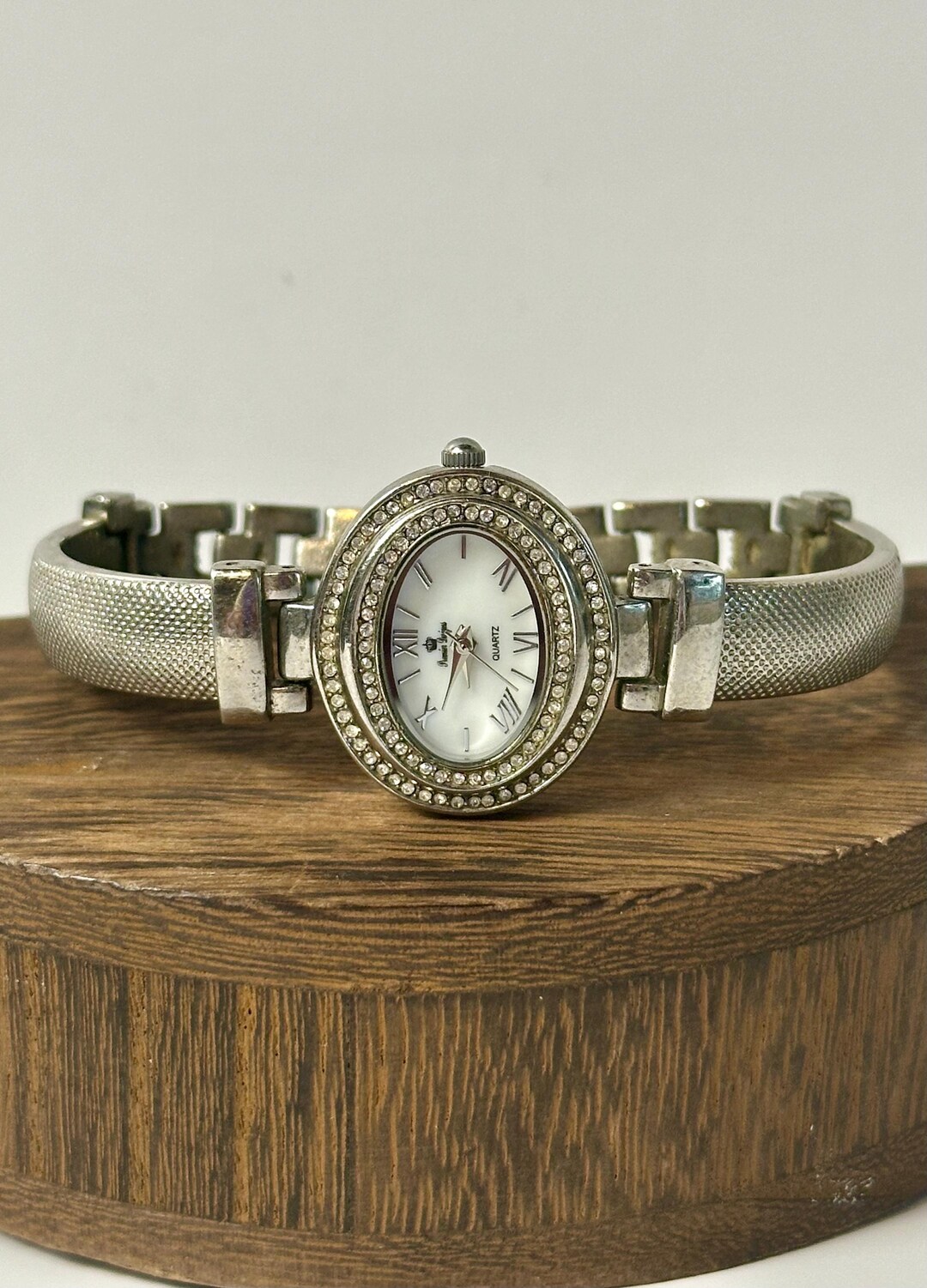 Vintage Premier Designs Quartz Bangle Watch. Silvertone Metal Band and ...
