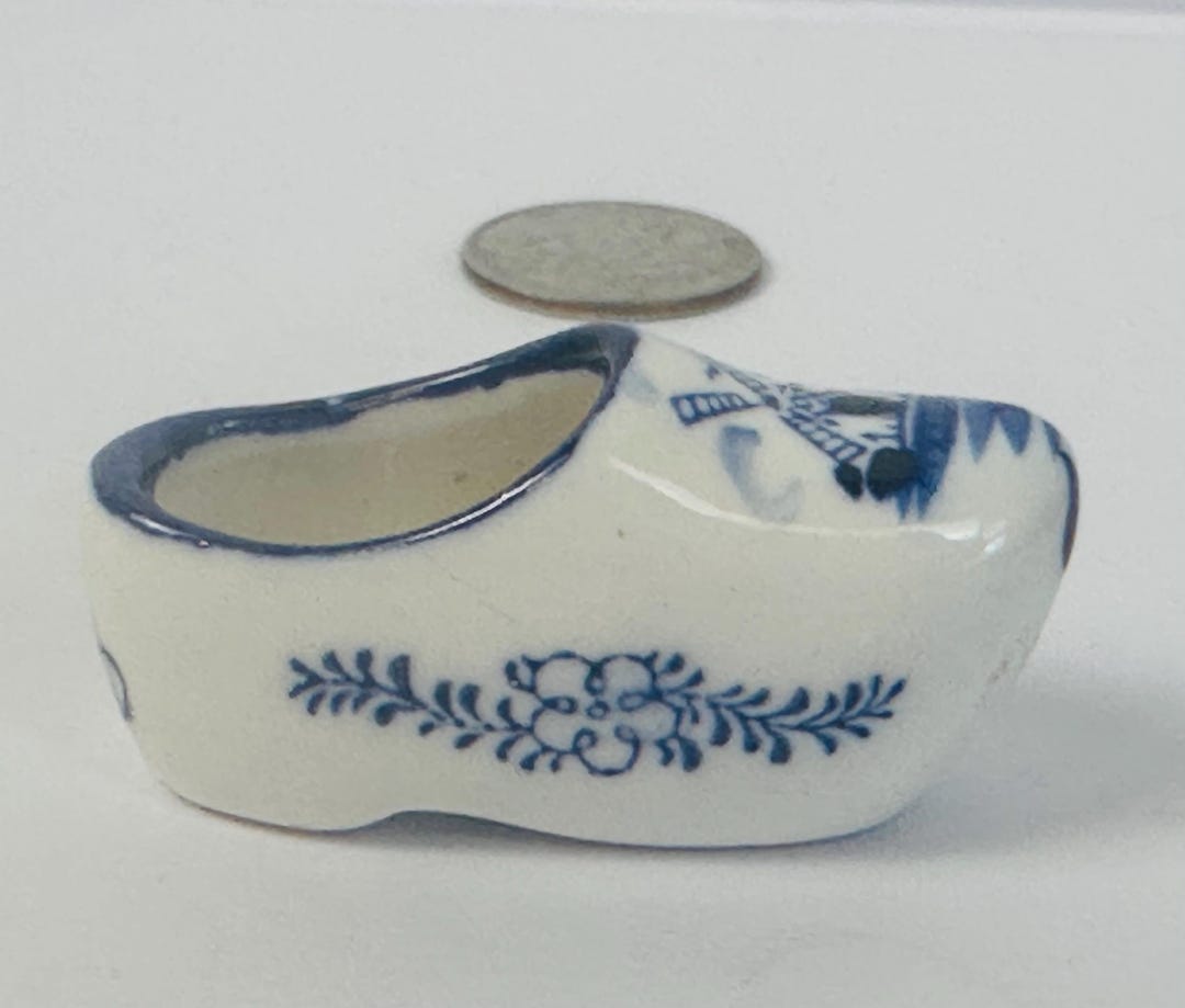 Vintage Mini Holland Delft Blue Handpainted Porcelain Clog / Shoe. 2 ...