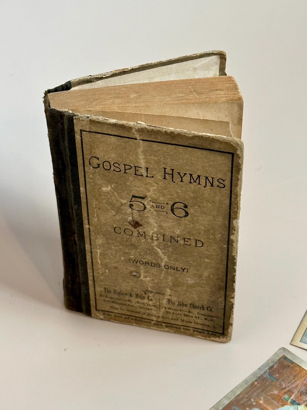 Antique 1892 Hymnal Book. 3”x 5” Gospel Hymns 5 & 6 Words Only. Biglow ...