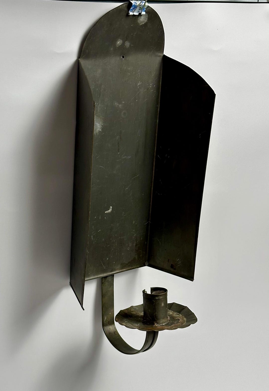 Vintage Primitive American Colonial Style Tin Wall Candle Sconce ...