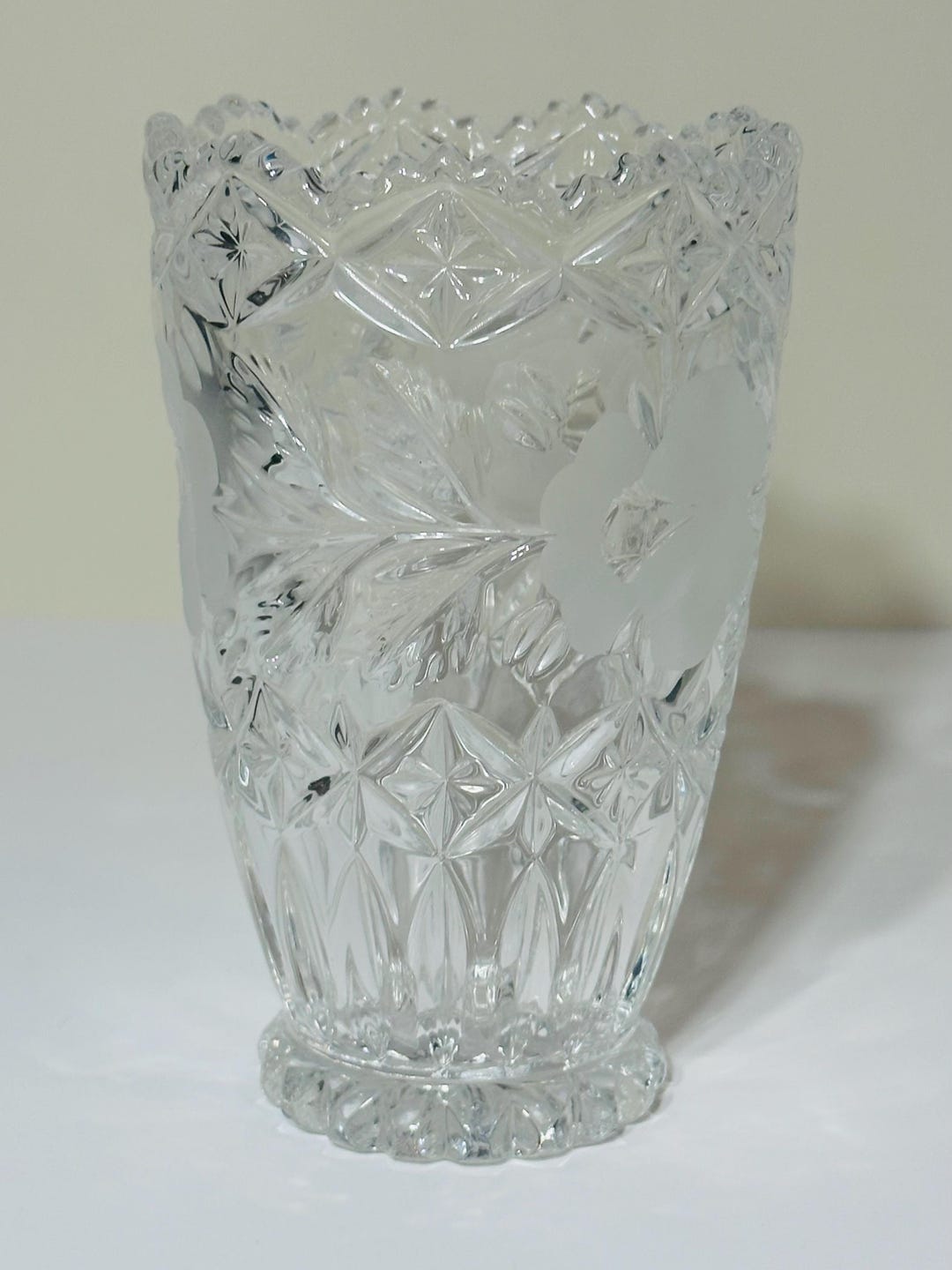 Antique Late 19th Century American Brilliant Cut Lead Glass Vase. Rose ...