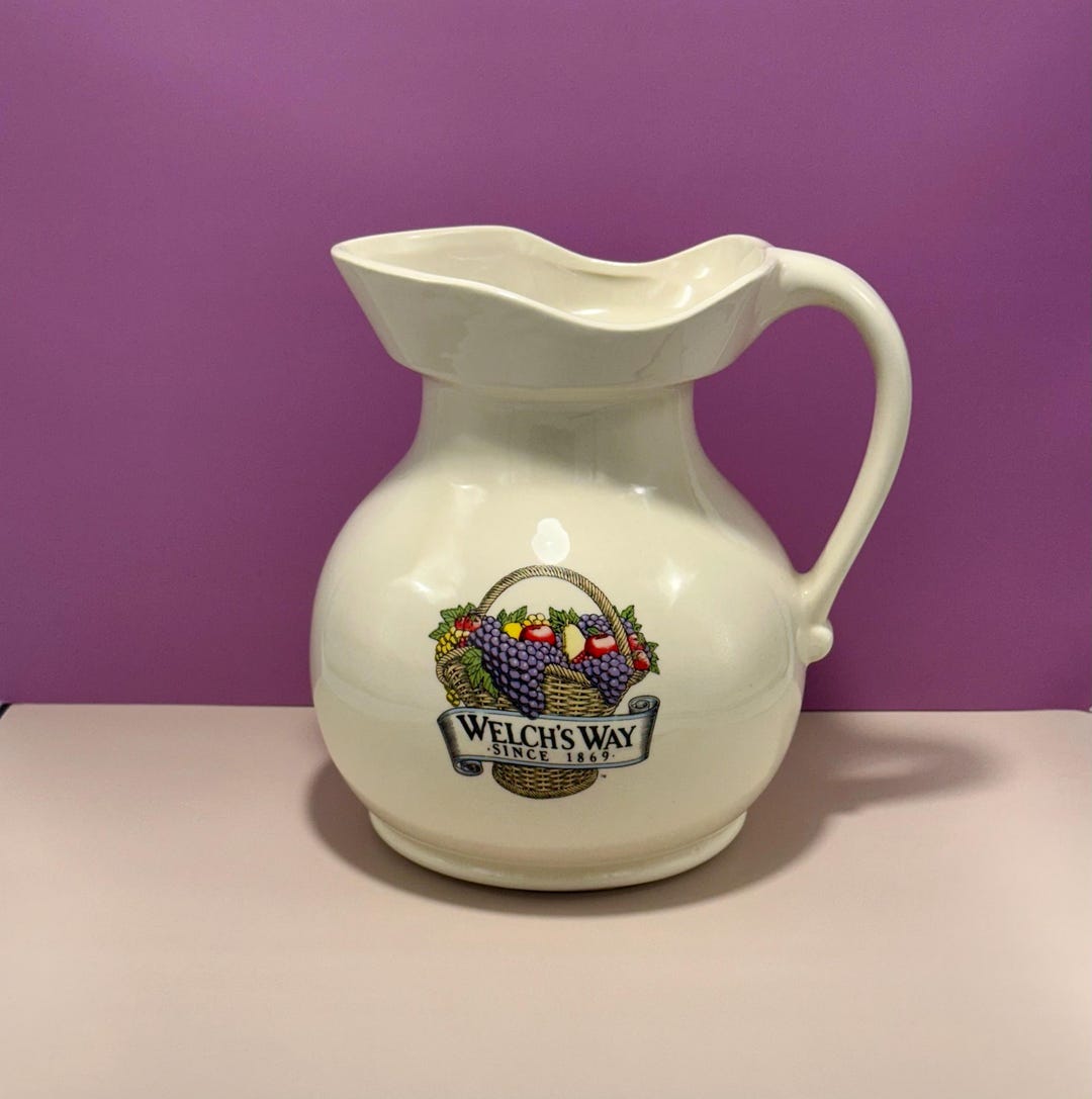 Vintage Welch’s Way Mccoy’s 1970’s Juice Pitcher. Cream Ceramic. 7.5 ...