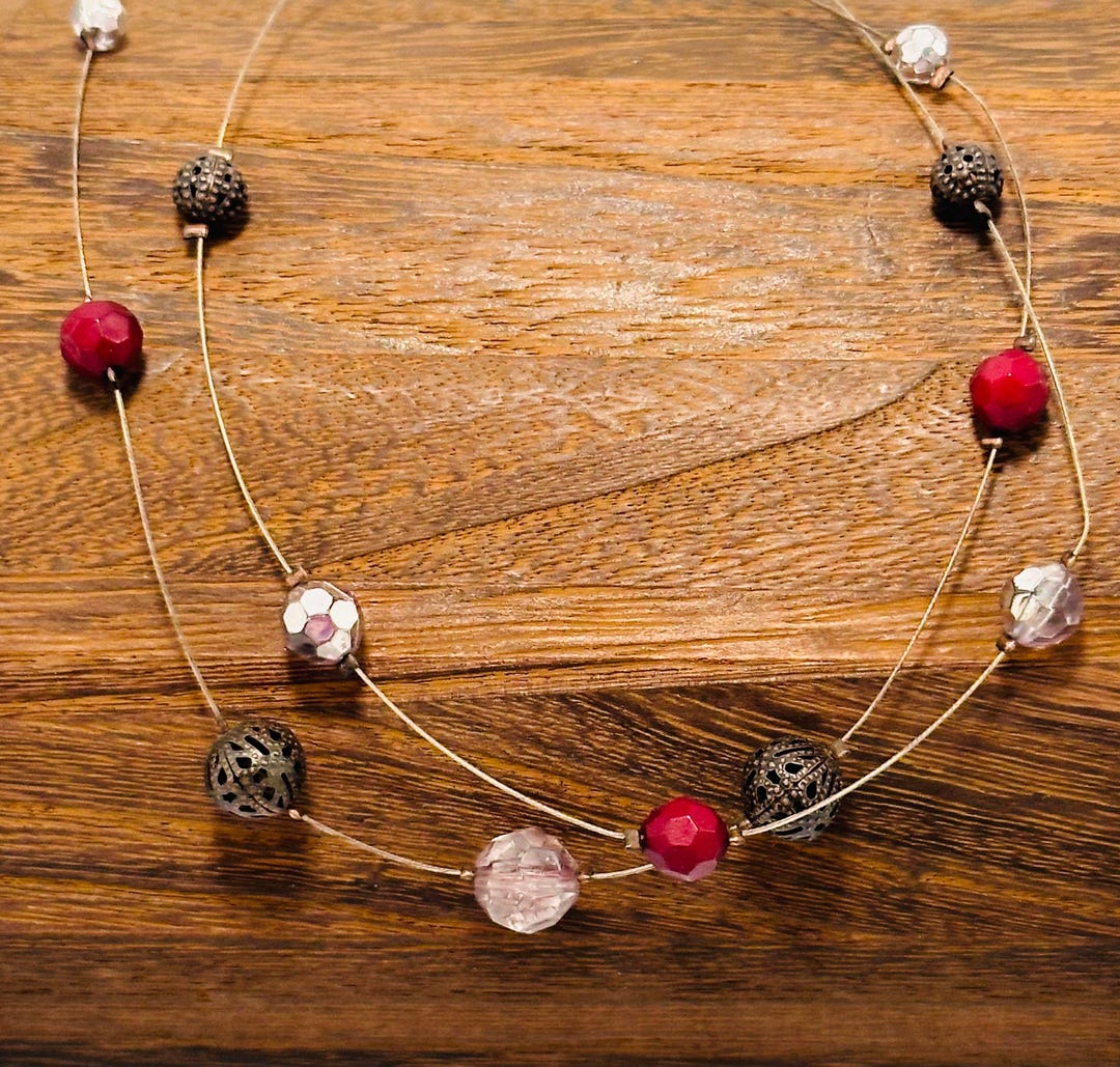 Silpada Vintage Early 2000. Beaded Necklace. Double Strand. Red and ...