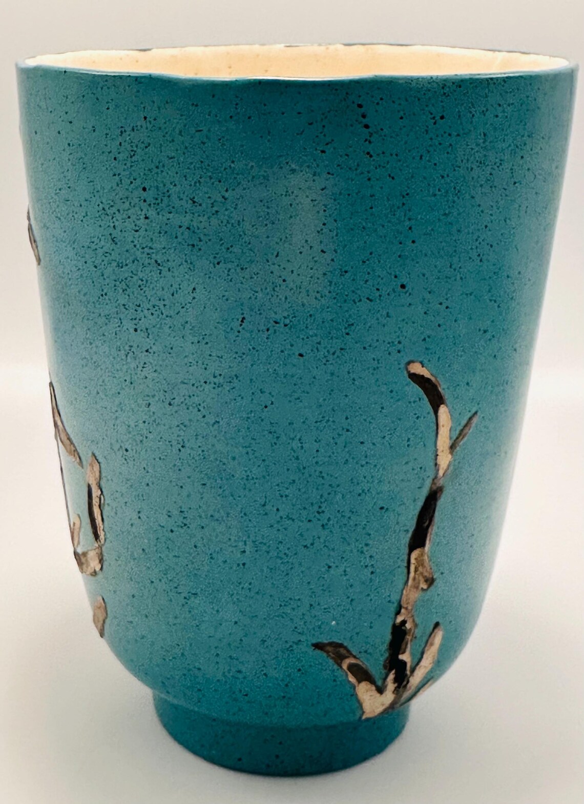 Vintage Aqua Blue Handmade Pottery Vase - Etsy