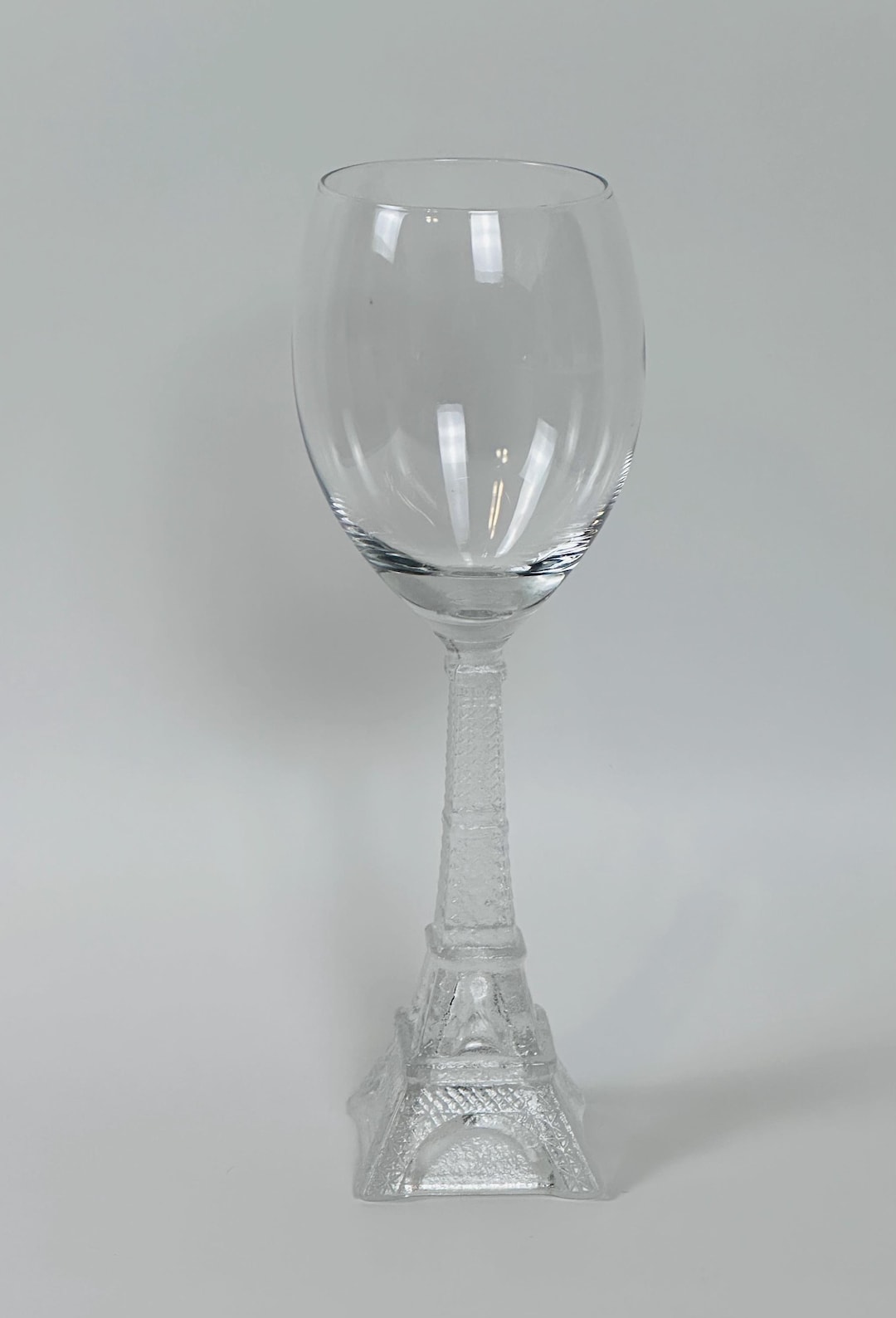 Vintage Eiffel Tower Single Wine Glass. Unique Collectible. 9.5” X 3.25 ...