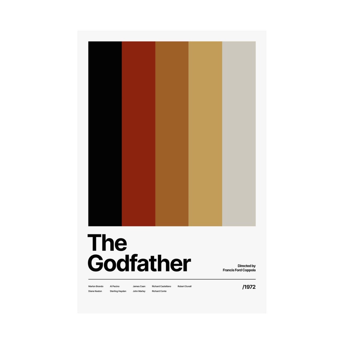 The Godfather Movie Color Palette Poster Minimalist Movie Art for Home ...