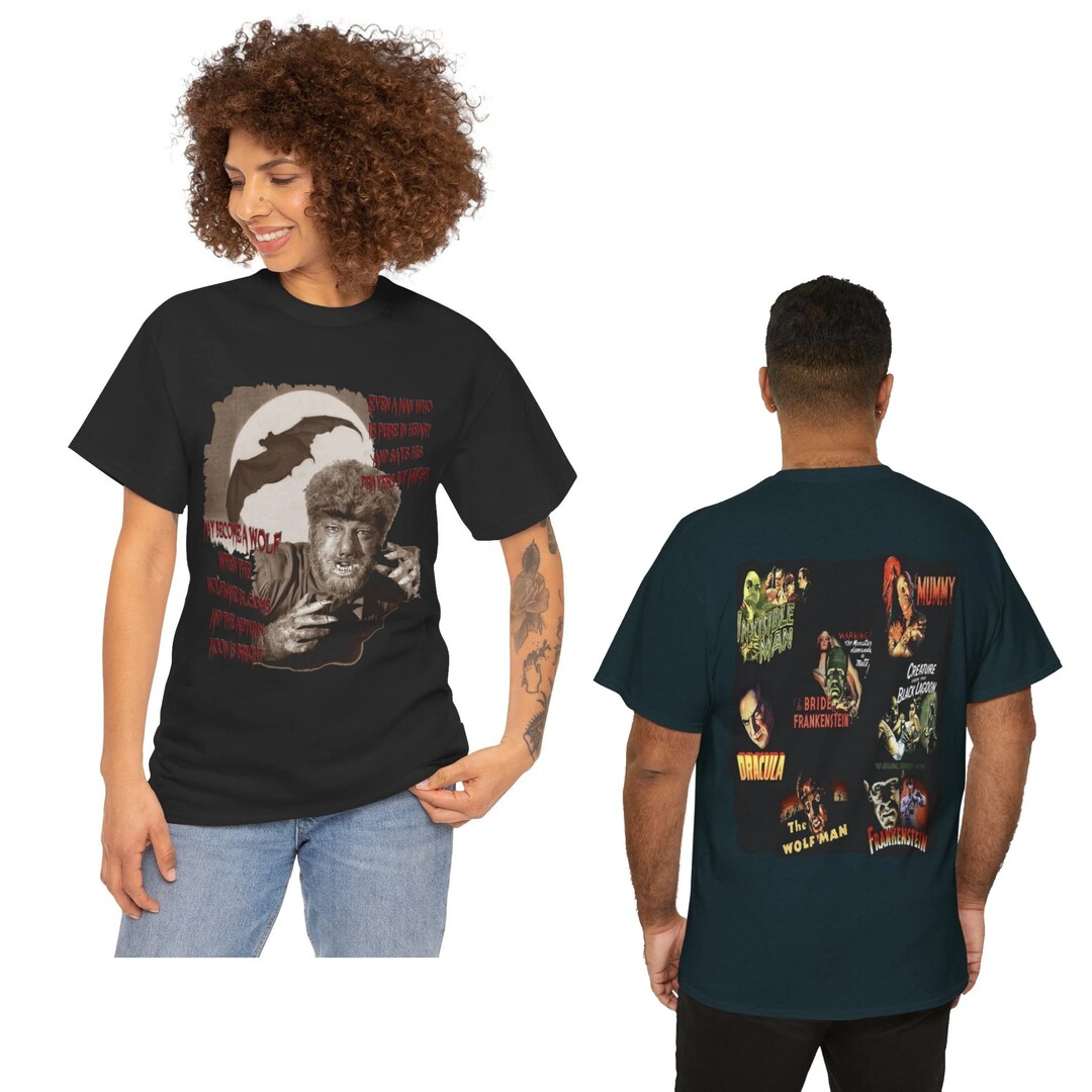 Wolf Man Poem ~ Universal Monsters Tee, Dracula, Frankenstein, the ...