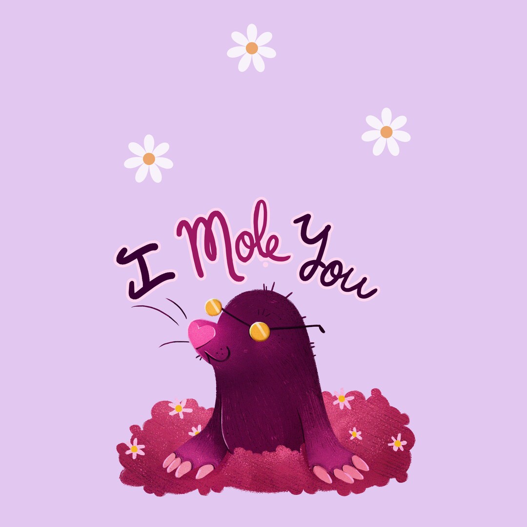 Mole Art for Your Phone, Floral Mole Illustration, Flower Mole Phone ...