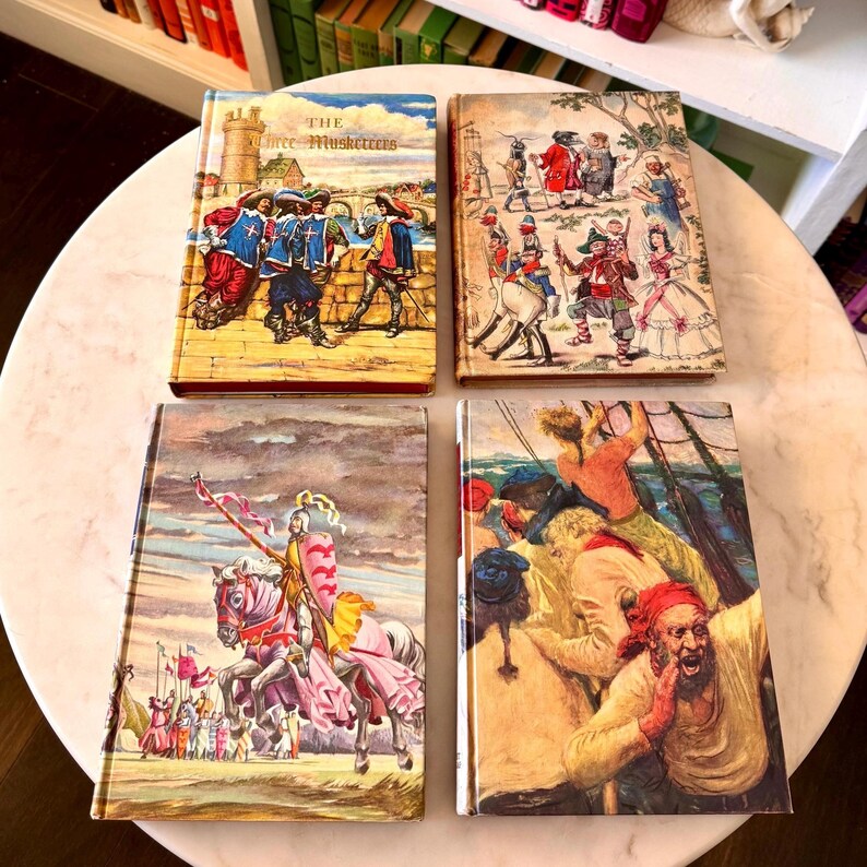 Vintage Illustrated Junior Library Collection: Set of 4 Hardcovers - Etsy