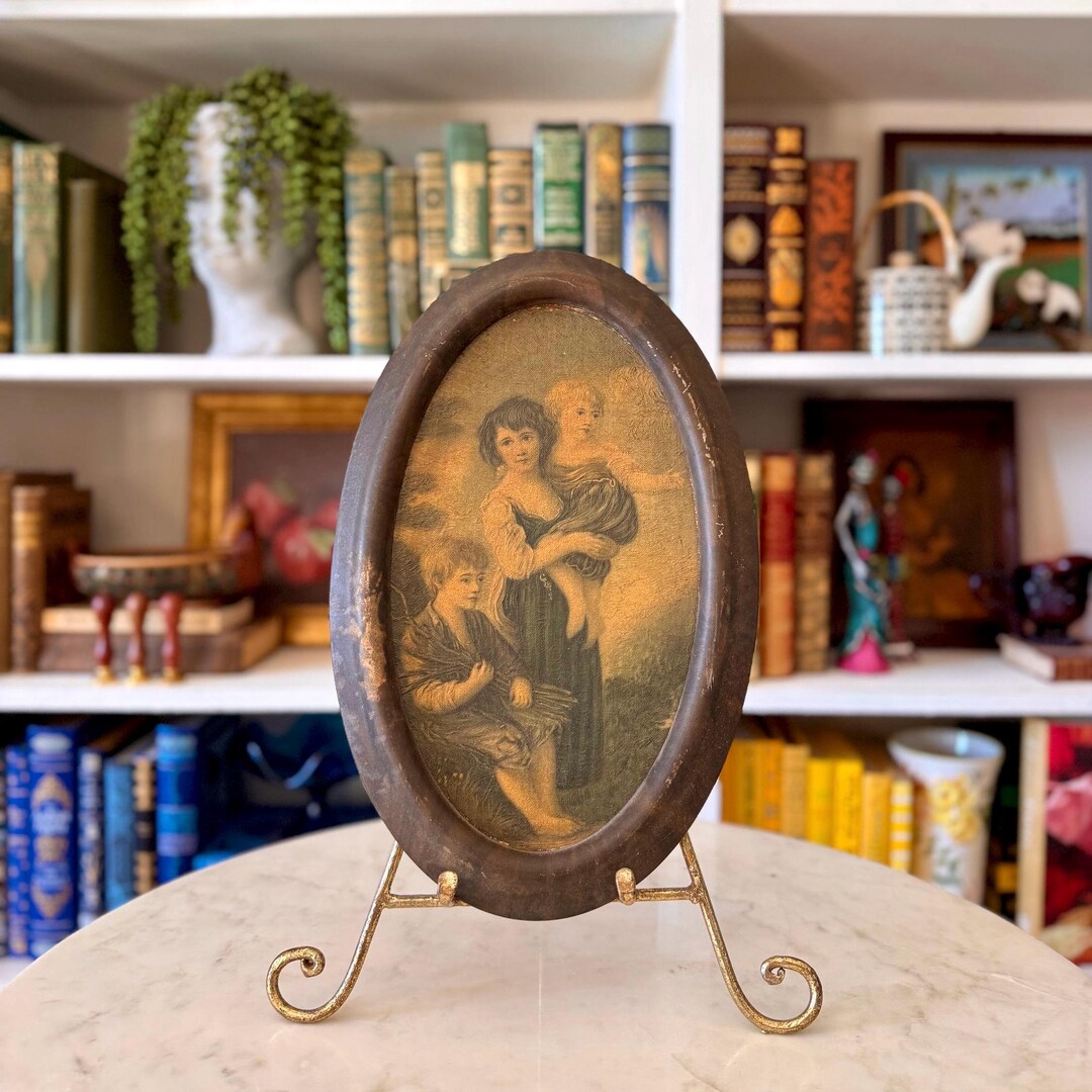 Antique Sepia Painting of Children – Wood With Metal Frame - Etsy