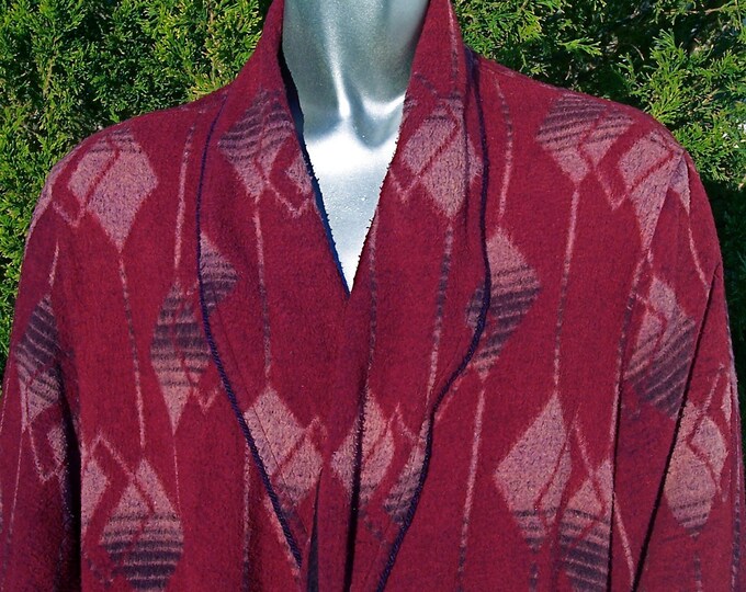 Vintage BEACON Blanket ROBE Art Deco BURGUNDY - Etsy