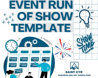 Run of Show Template Google Docs & Excel, Run of Show Event Scheduler ...