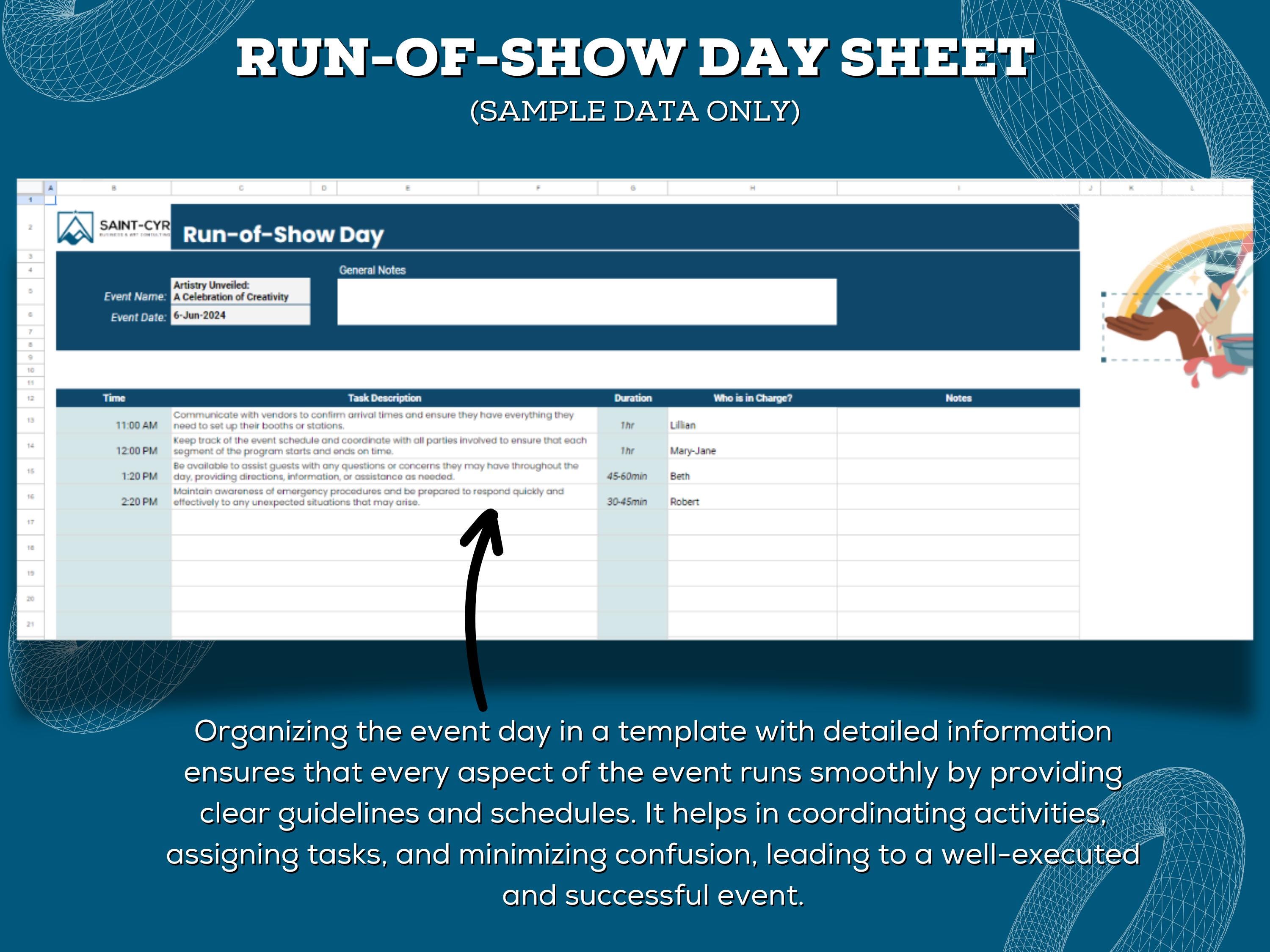 Event Run of Show Template - Etsy