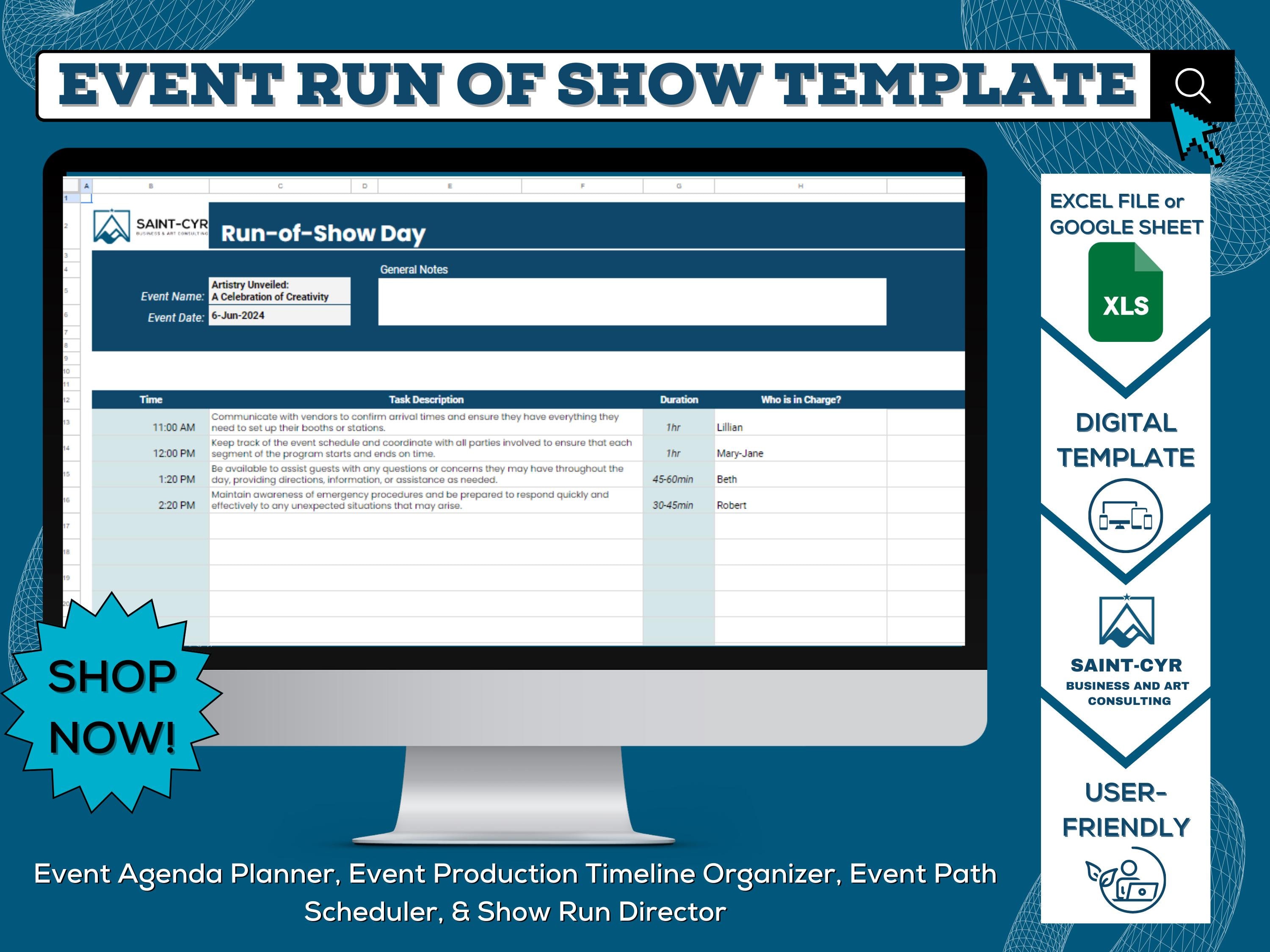 Event Run of Show Template - Etsy