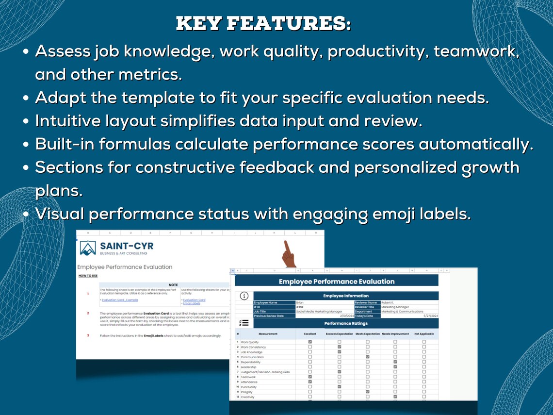 Employee Performance Review Template - Etsy
