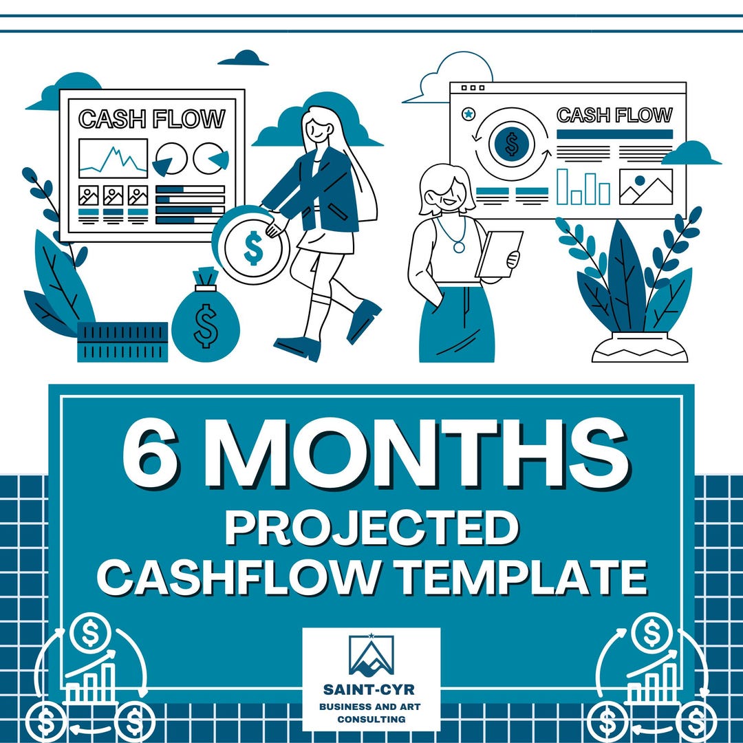 6 Months Projected Cashflow Template - Etsy