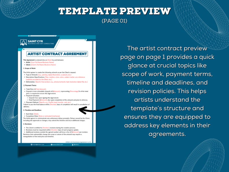 Artist Contract Template - Etsy