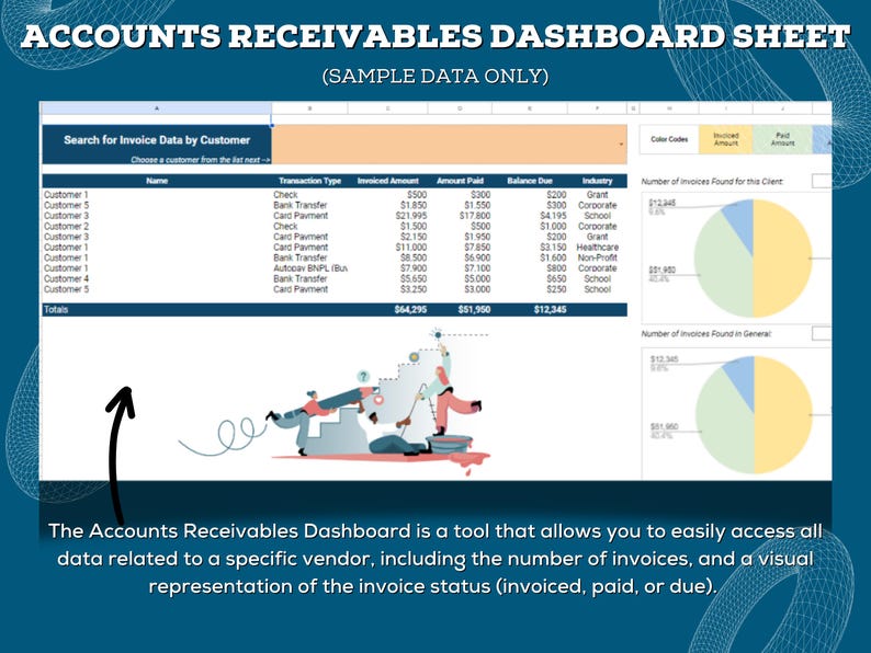 Accounts Receivables Tracker Template Etsy