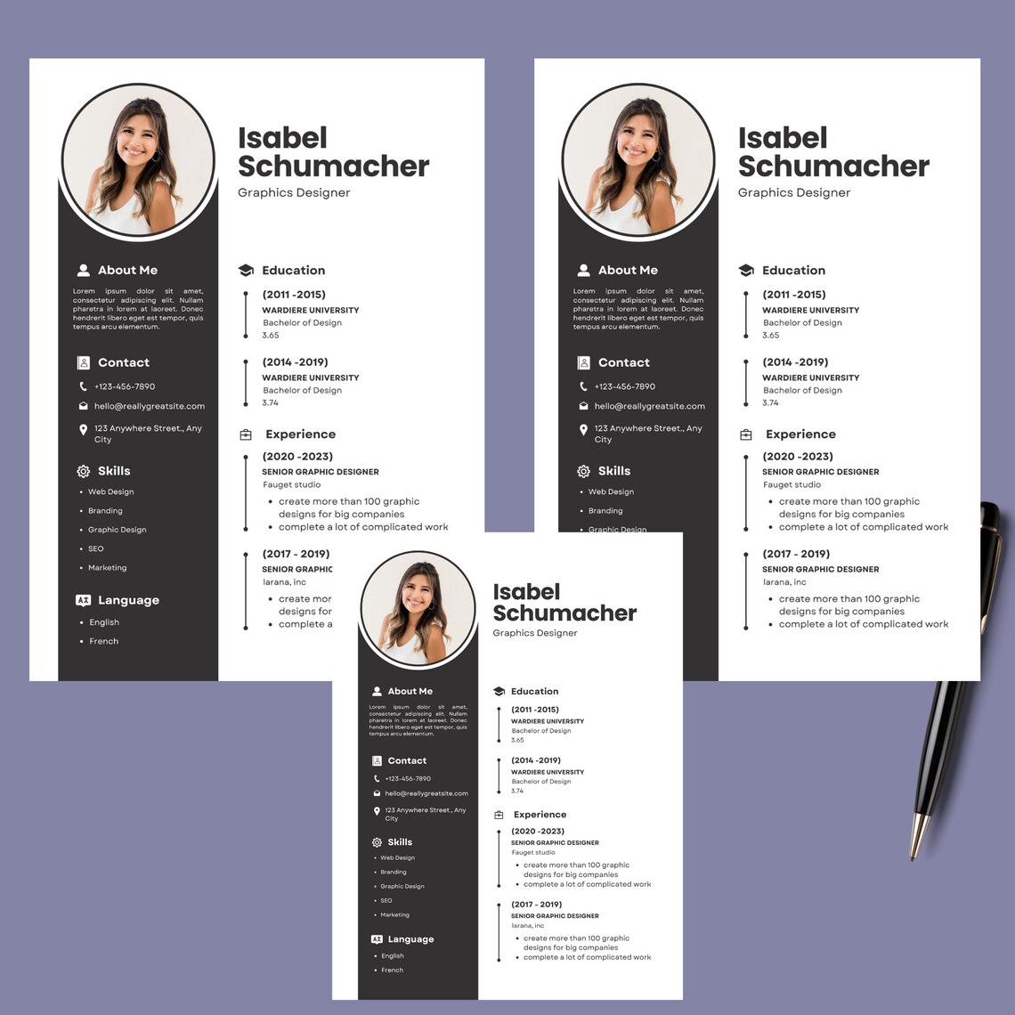 Professional Resume Template | Editable Digital Download | Instant ...
