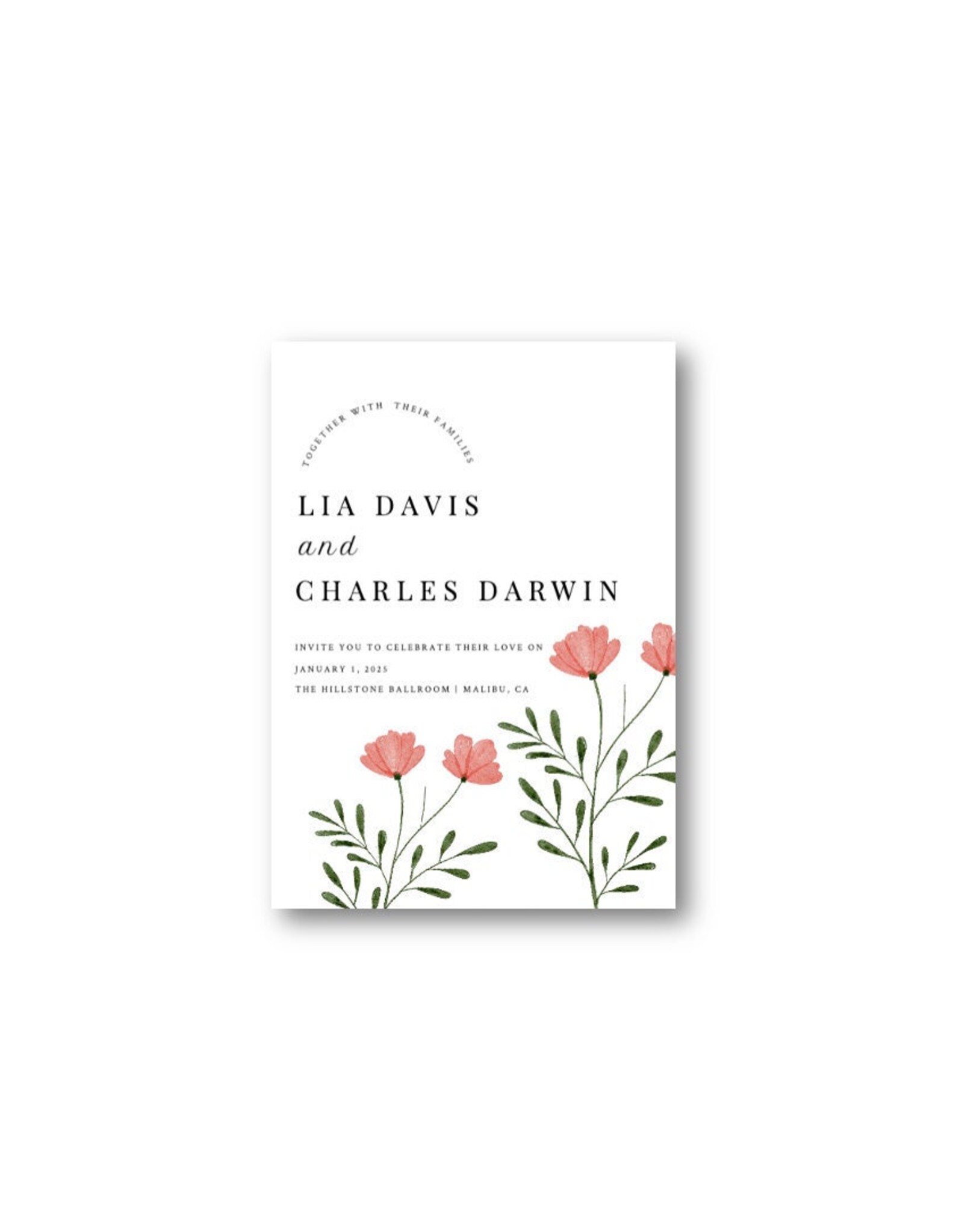 Wedding Invitation; Pink Floral Invitation; Classy Wedding Invitation ...