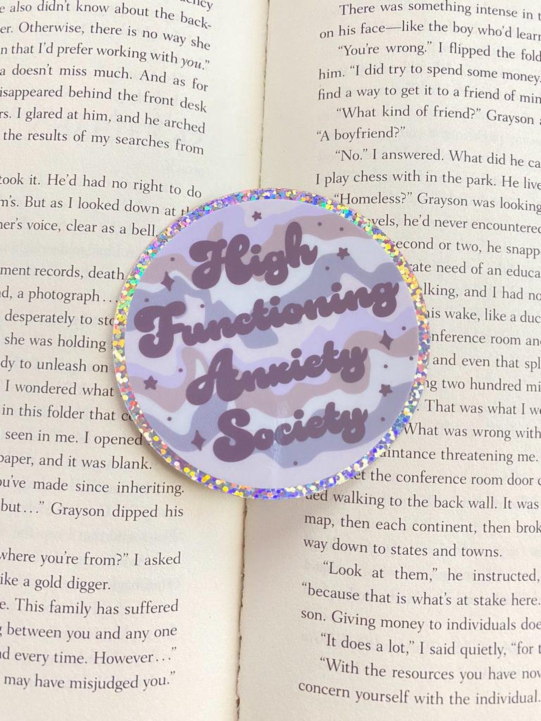 High Functioning Anxiety Society Glitter Weatherproof Vinyl Sticker - Etsy