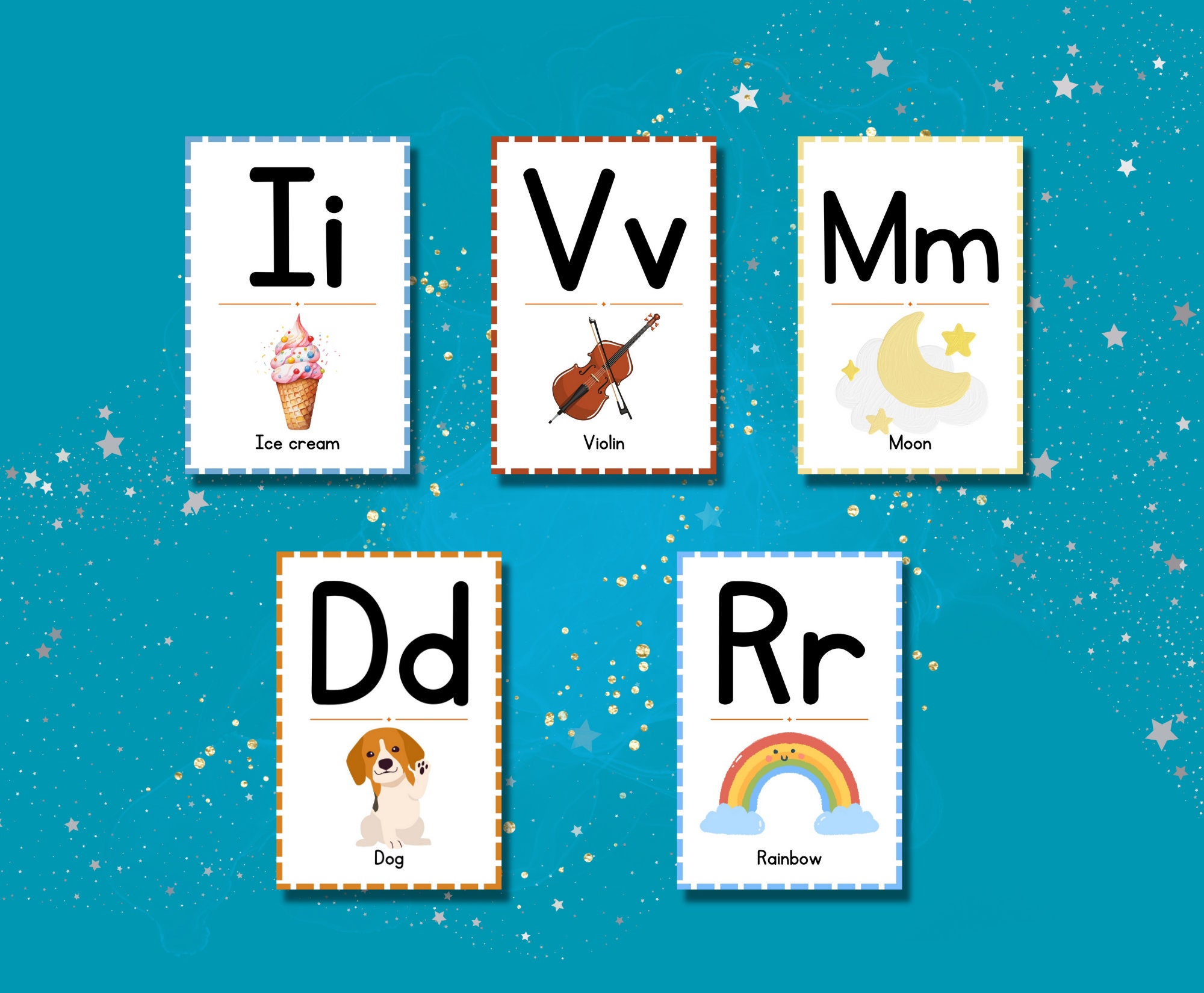 Alphabet Flashcards, 26 Alphabet Flash Cards, ABC Flashcards, Alphabet ...