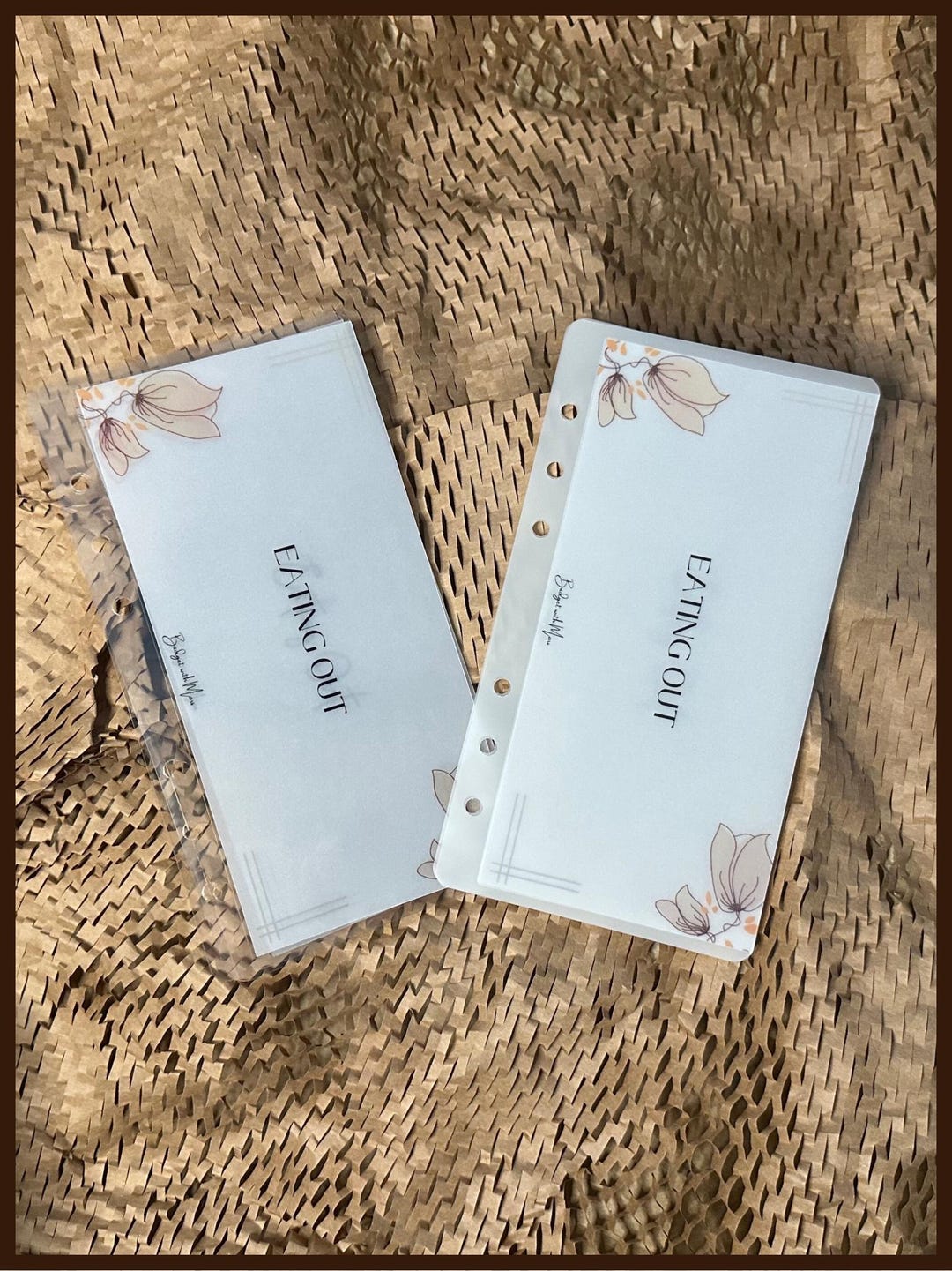 CUSTOM | A6 | Minimalist Floral Coloured | Horizontal Cash Envelopes ...