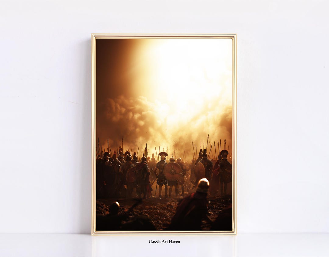 Epic Roman Battlefield Grand Dramatic Scene of Soldiers Marching Into ...