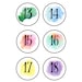 Watercolor Number Labels Bright Colors, Round Number Labels, Circle ...
