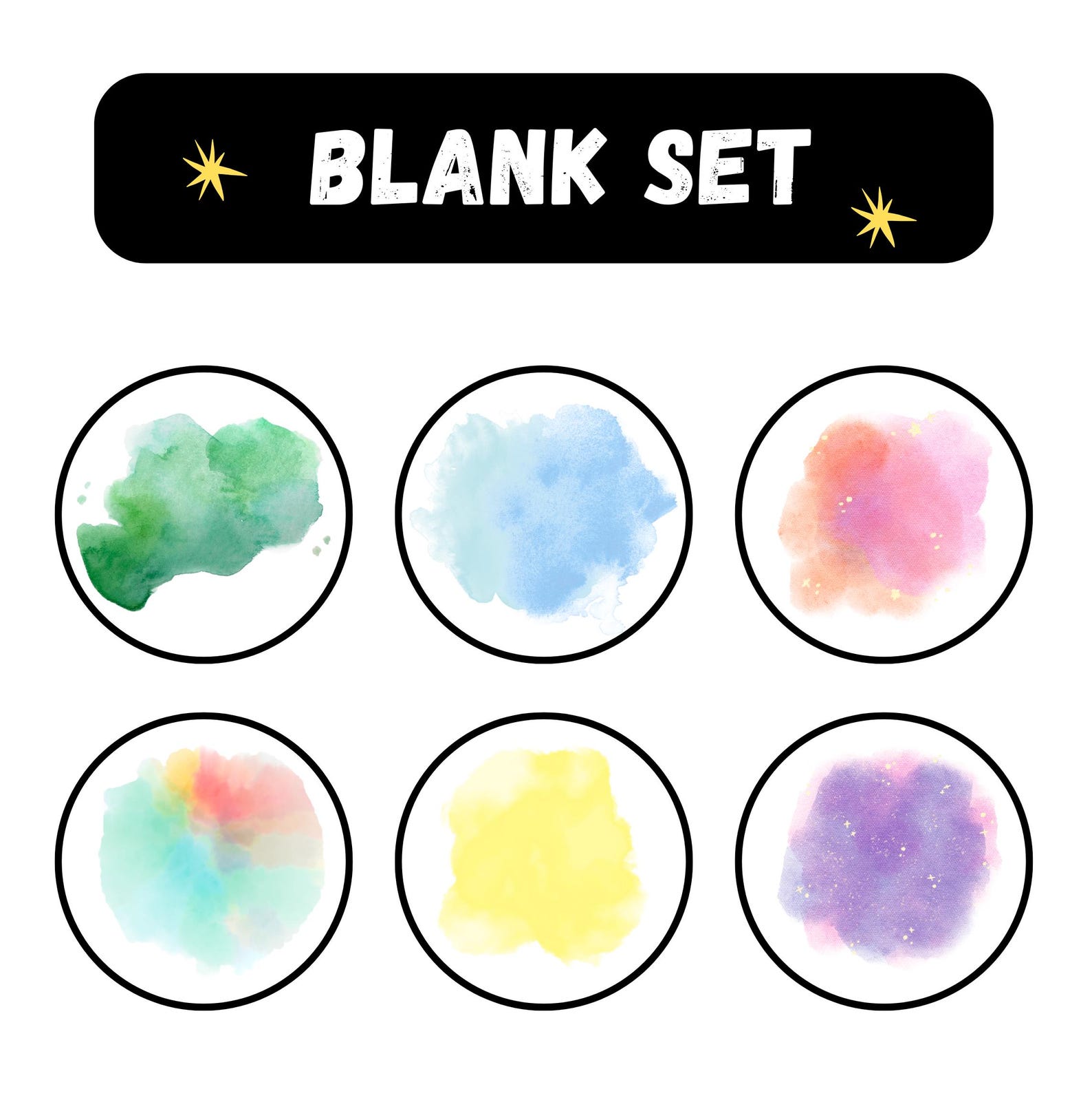 Watercolor Number Labels Bright Colors, Round Number Labels, Circle ...