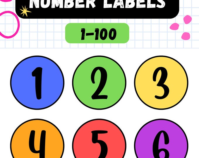 Printable Boho Neutral Number Labels, Number Tags, Cubbies Labels, Book ...