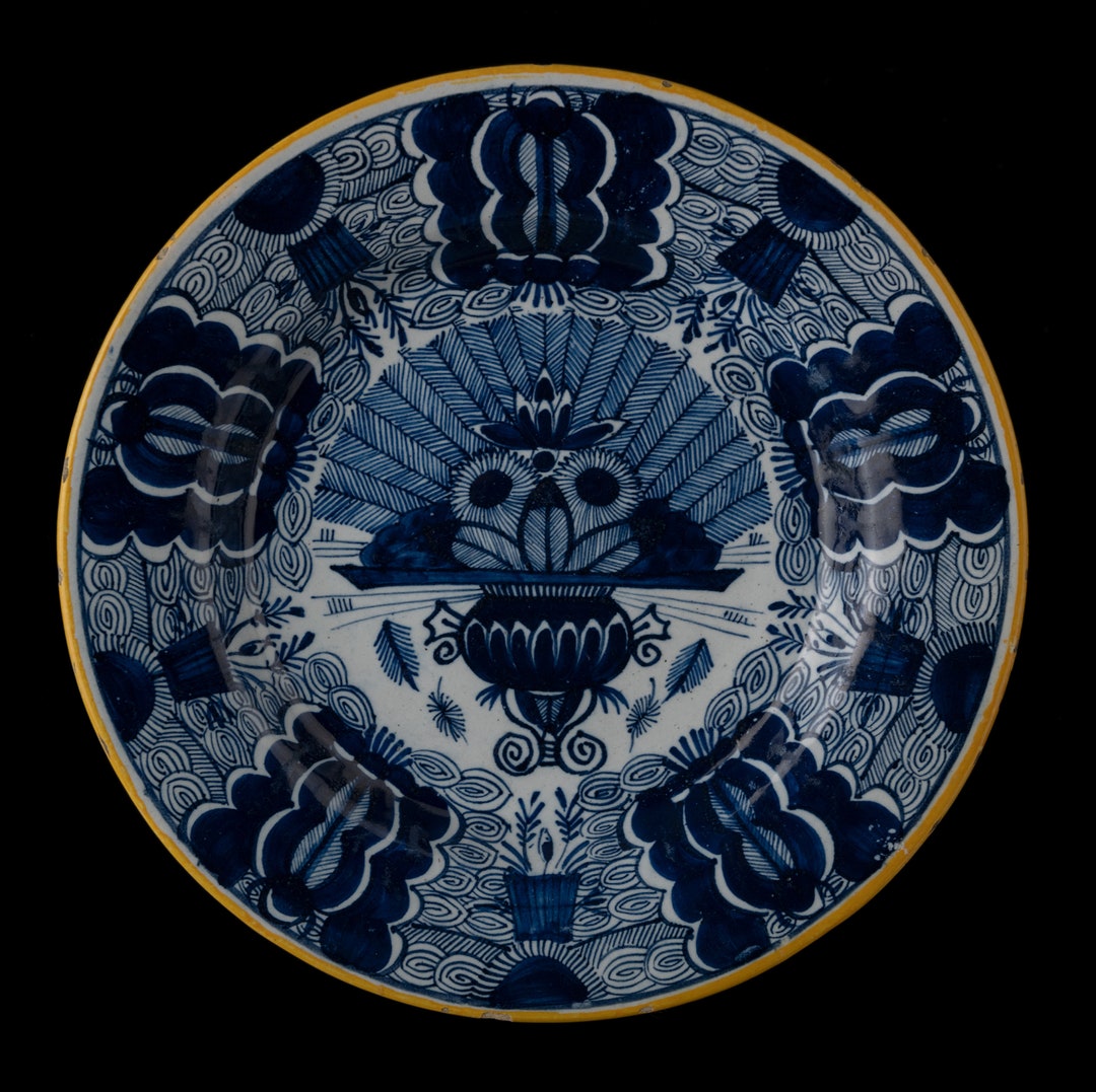 Delft A Set of Two Peacock Design Delftware Hand-painted Plates 1750 ...