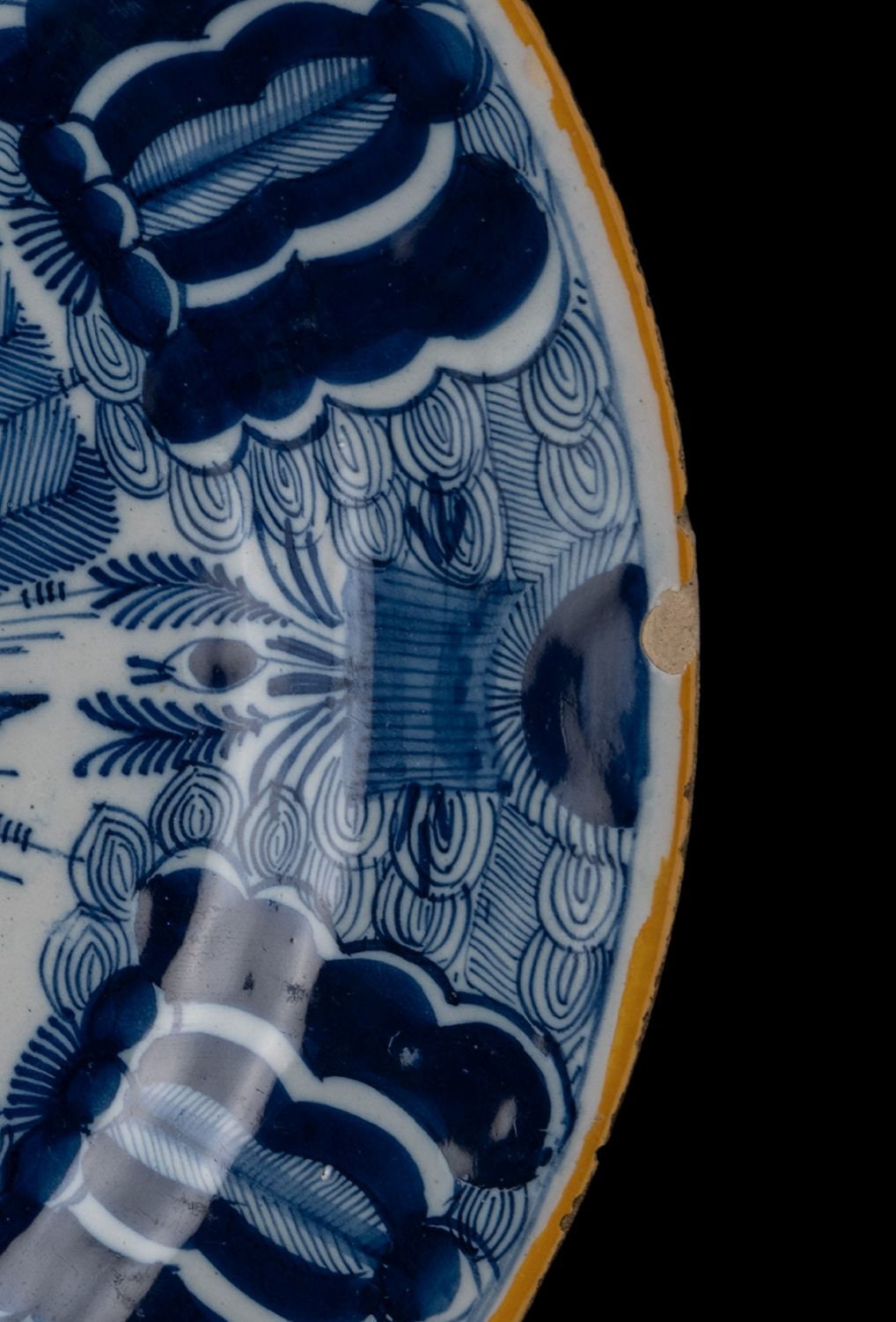 Delft A Set of Two Peacock Design Delftware Hand-painted Large Dishes ...