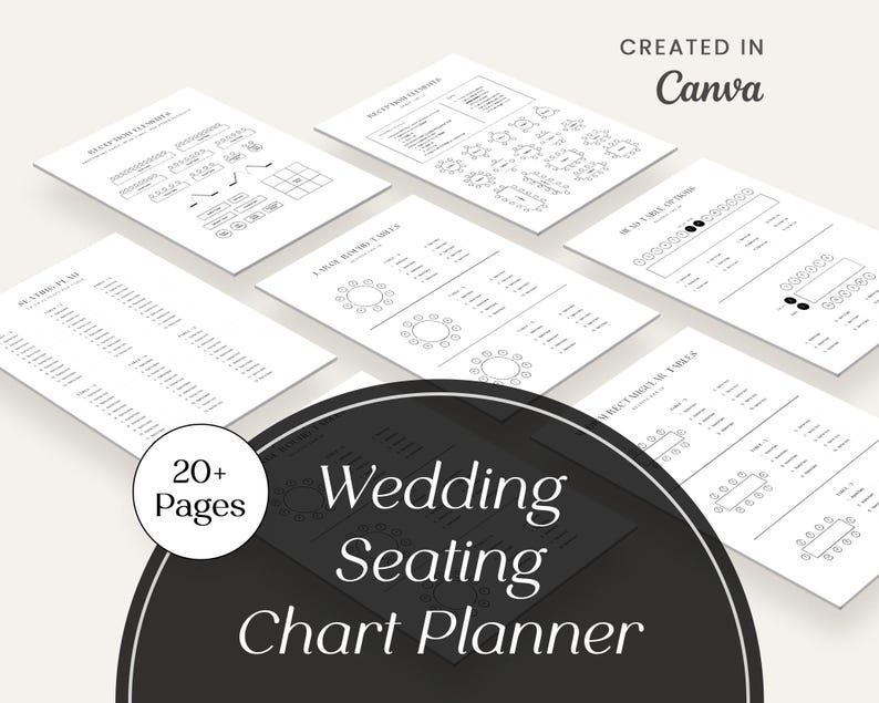 Wedding Seating Chart Planner • Canva Template - Etsy