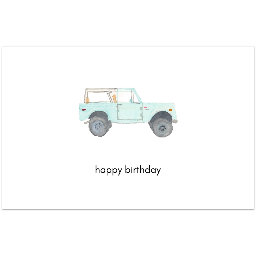 Watercolor Bronco Happy Birthday Card | Pack of 10 - Etsy