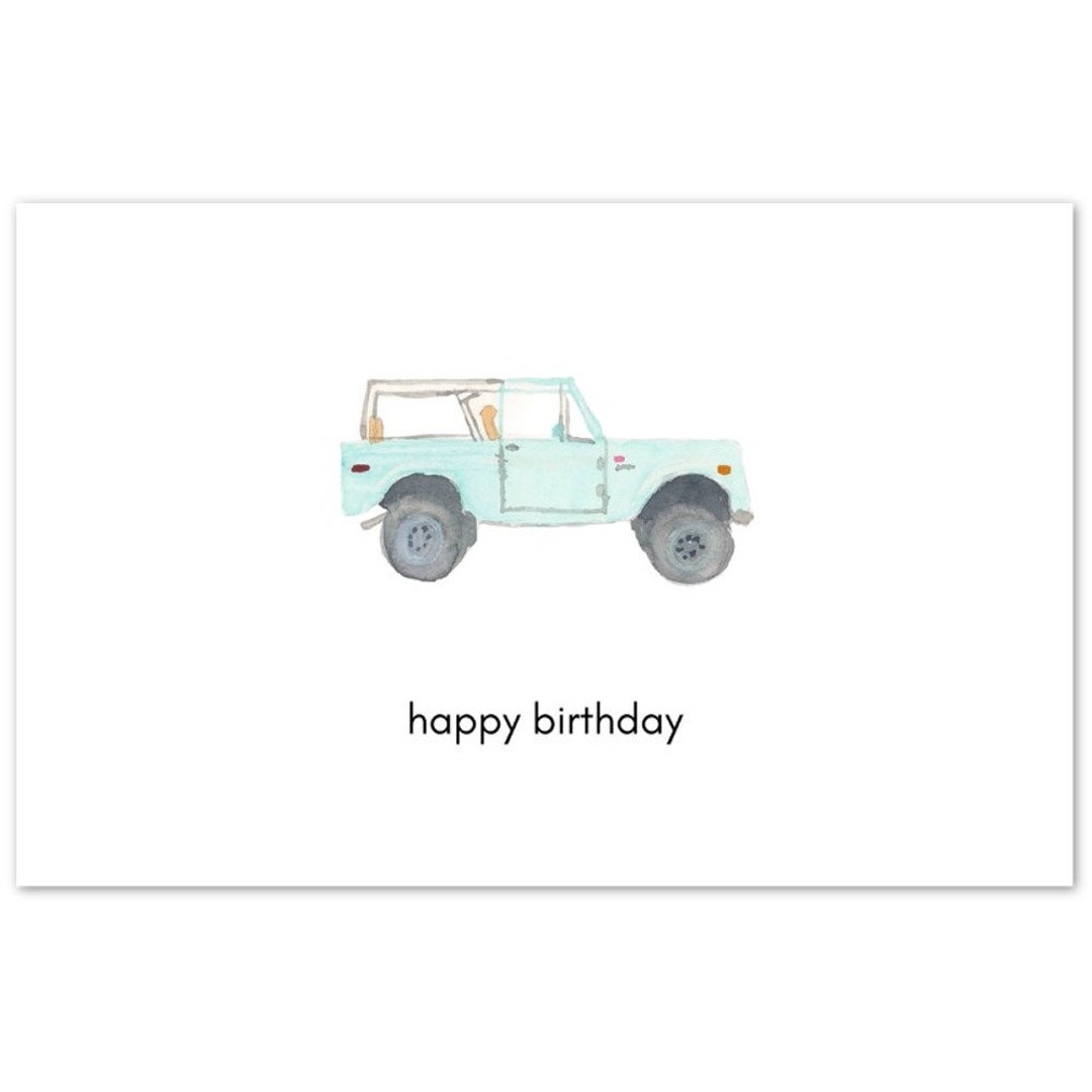 Watercolor Bronco Happy Birthday Card | Pack of 10 - Etsy