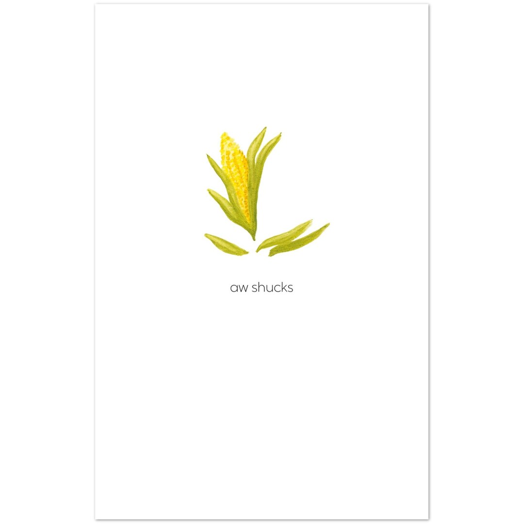 Watercolor Aw Shucks Thank You Cards | Pack of 10 | Punny Thank You ...