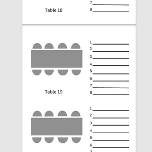 Elegant Seating Arrangement Templates | Digital Printable Pdfs | Round ...