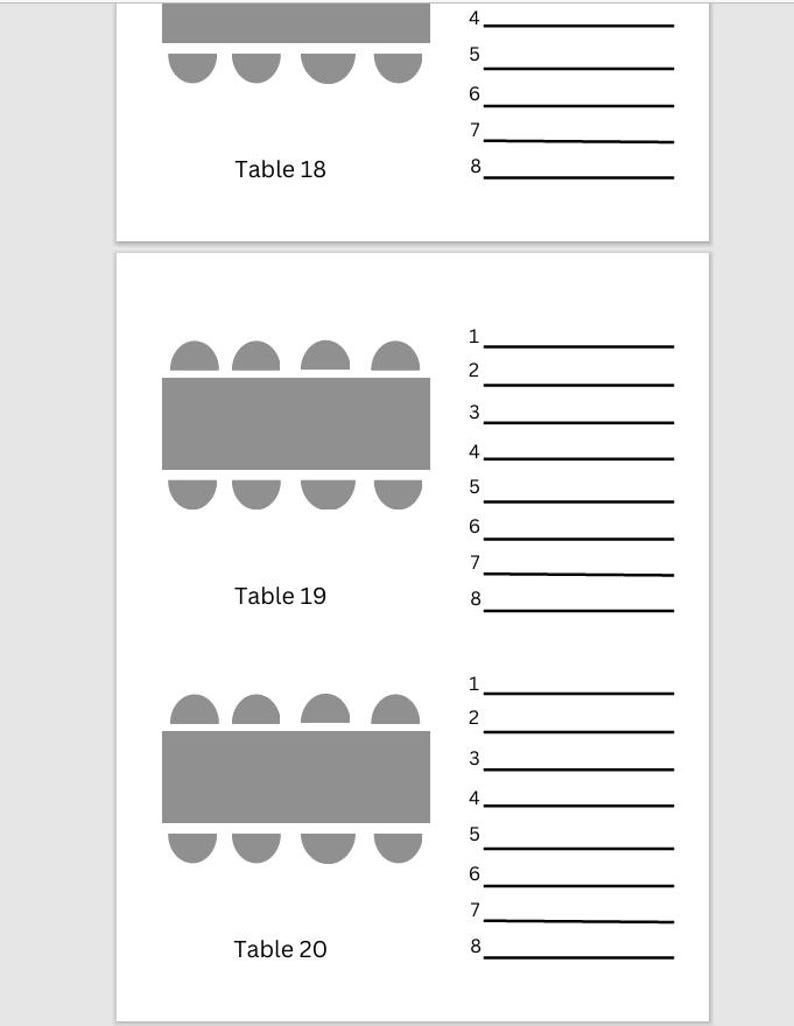 Elegant Seating Arrangement Templates | Digital Printable Pdfs | Round ...