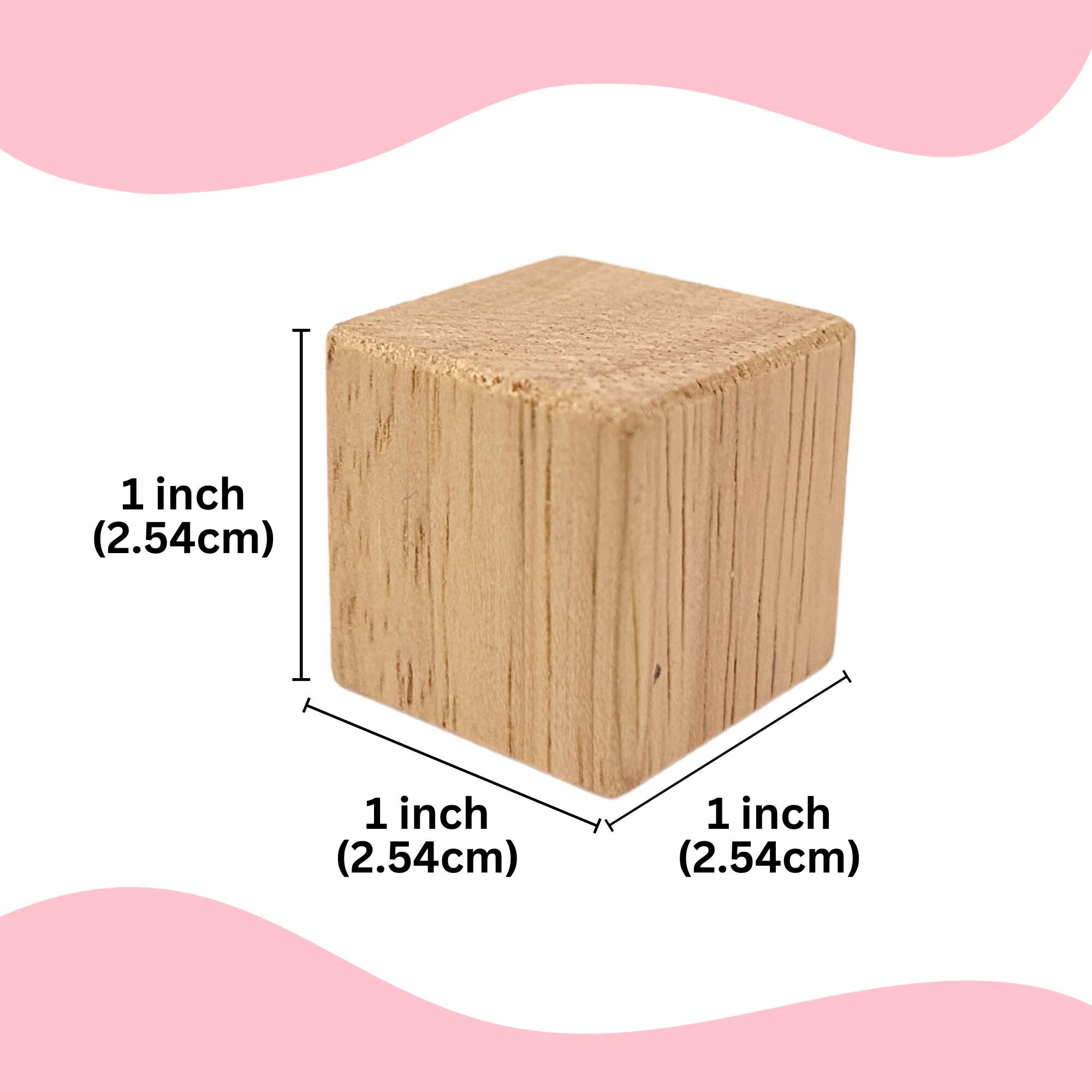 Unfinished Wood Blocks 1 Inch for Crafts, DIY, Wooden Cubes, Plain ...