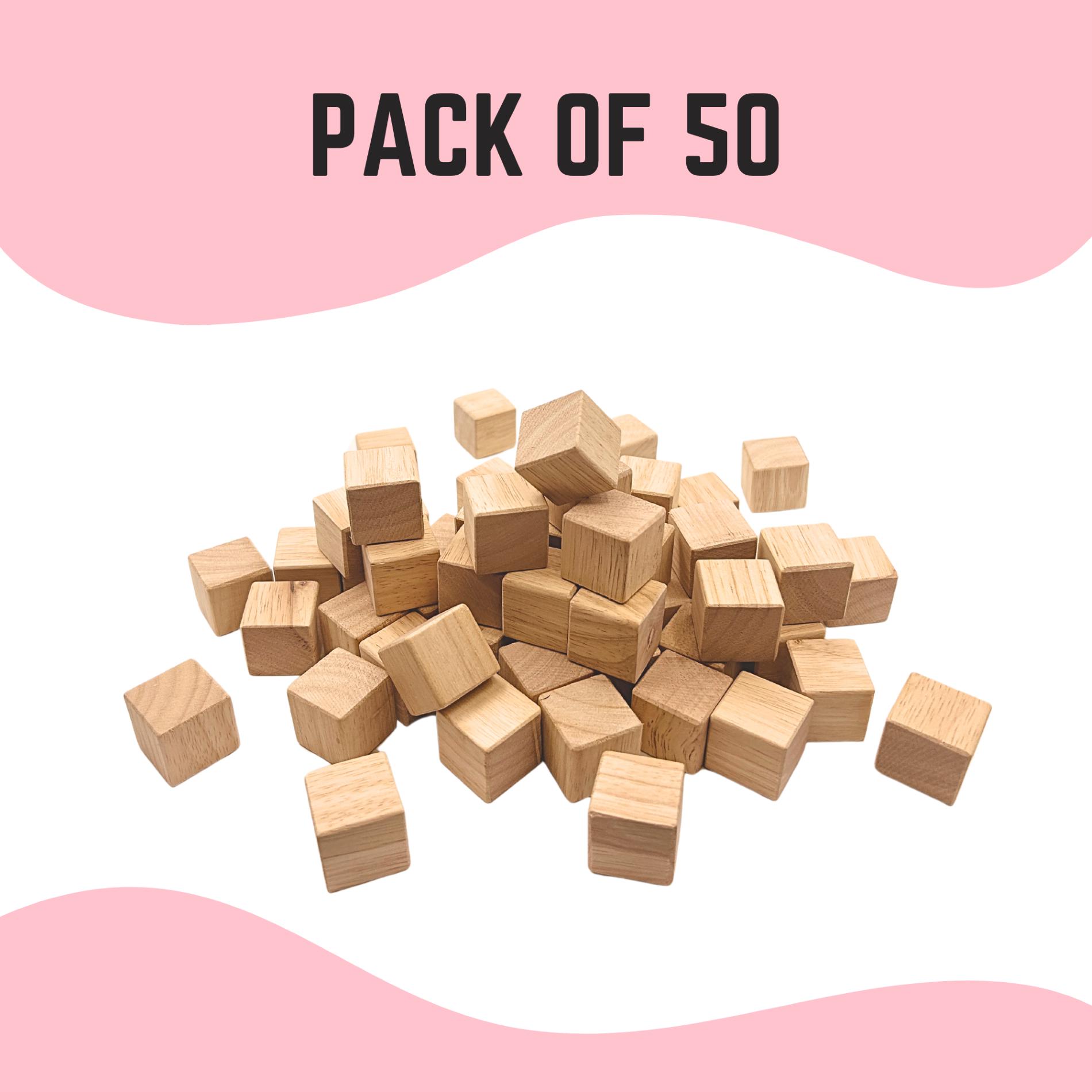 Unfinished Wood Blocks 1 Inch for Crafts, DIY, Wooden Cubes, Plain ...