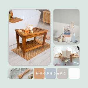 Acacia Shower Bench With Shelf 21 Inch, Wood Shower Stool & Spa, Bath ...