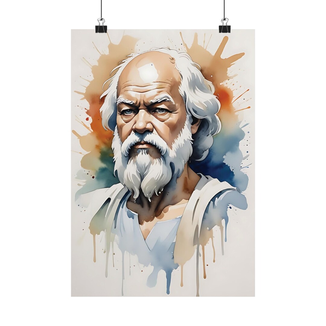 Socrates Poster Philosophy Poster Socrates Watercolor Art Poster Greek ...