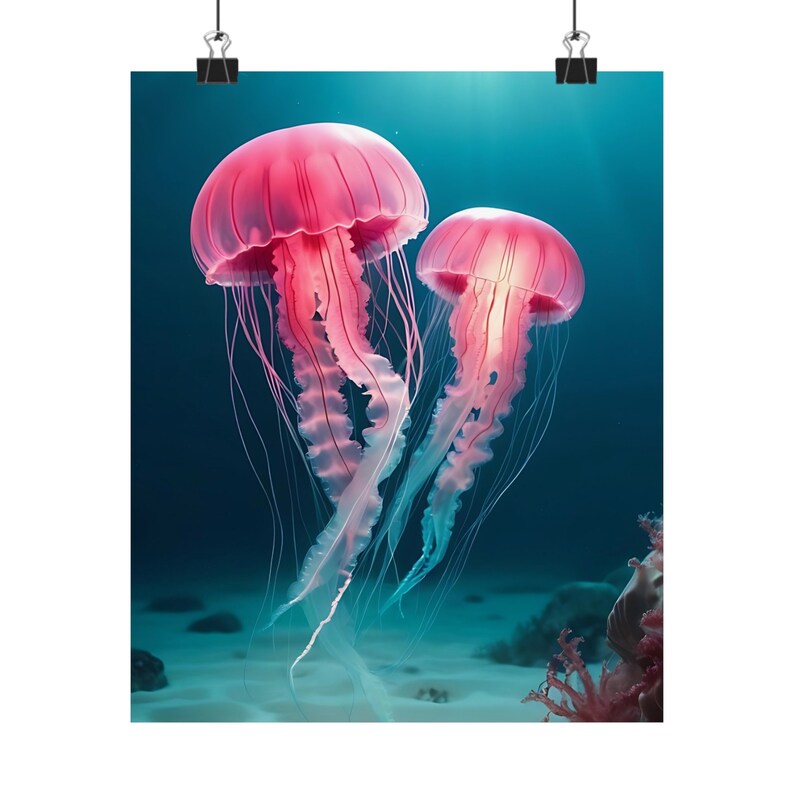 Jelly Fish Wall Art Matte Vertical Posters Colorful Unique Wall Art ...