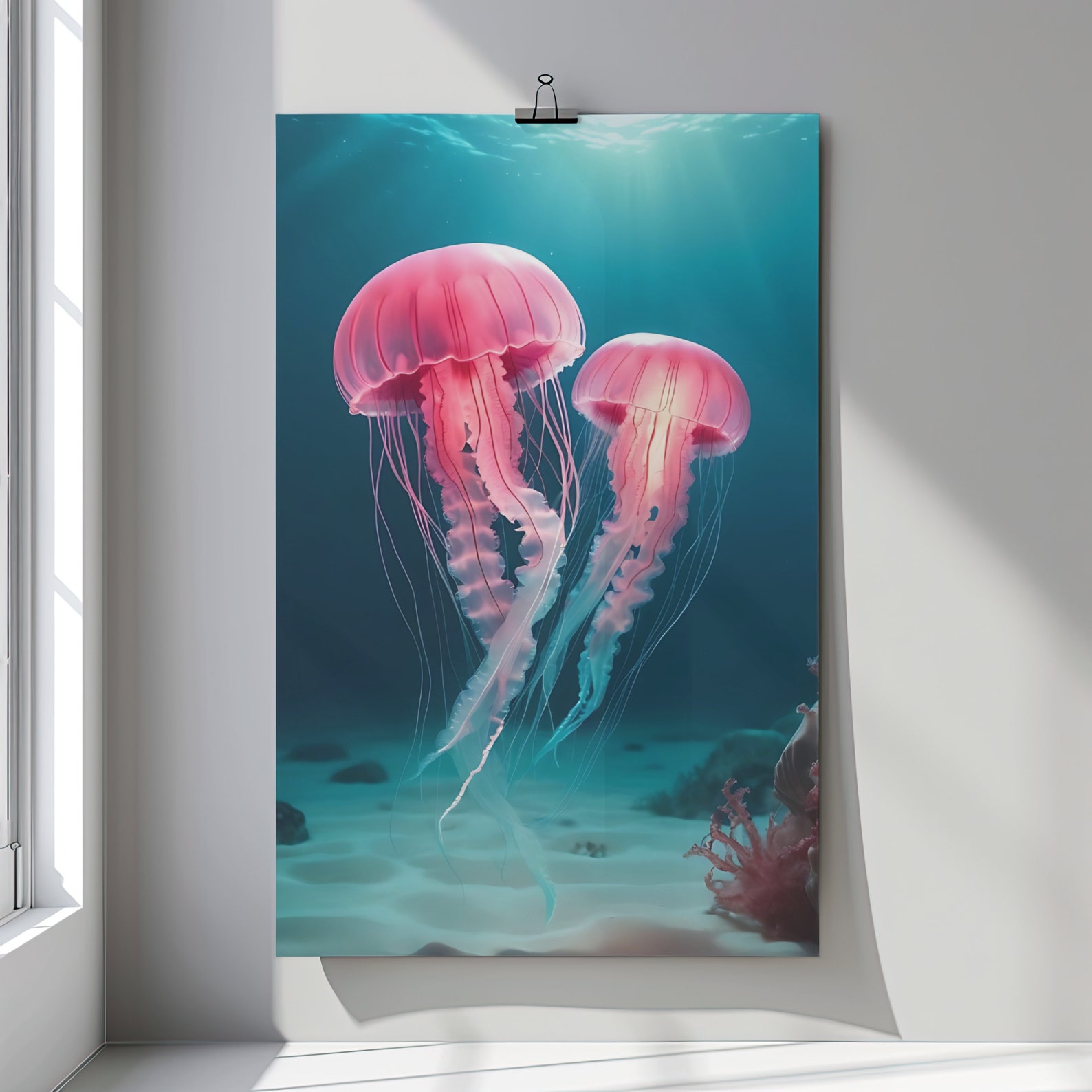 Jelly Fish Wall Art Matte Vertical Posters Colorful Unique Wall Art ...
